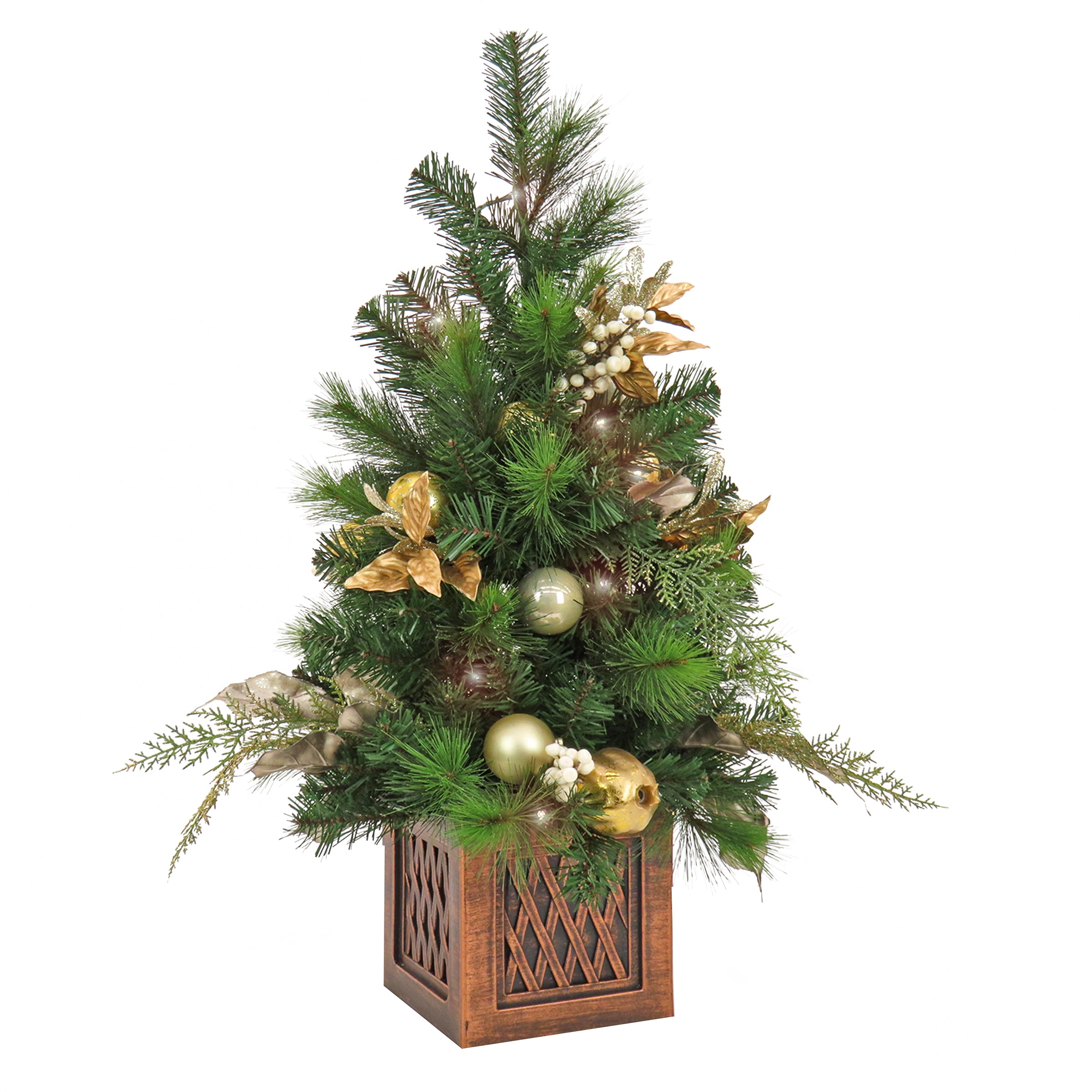 3 ft. Pre-Lit Yuletide Glam Tree with Warm White LED Lights – National ...
